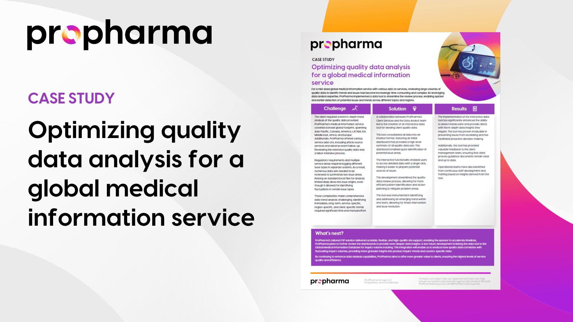 Case study: Optimizing Quality Data Analysis for a Global Medical Information Service
